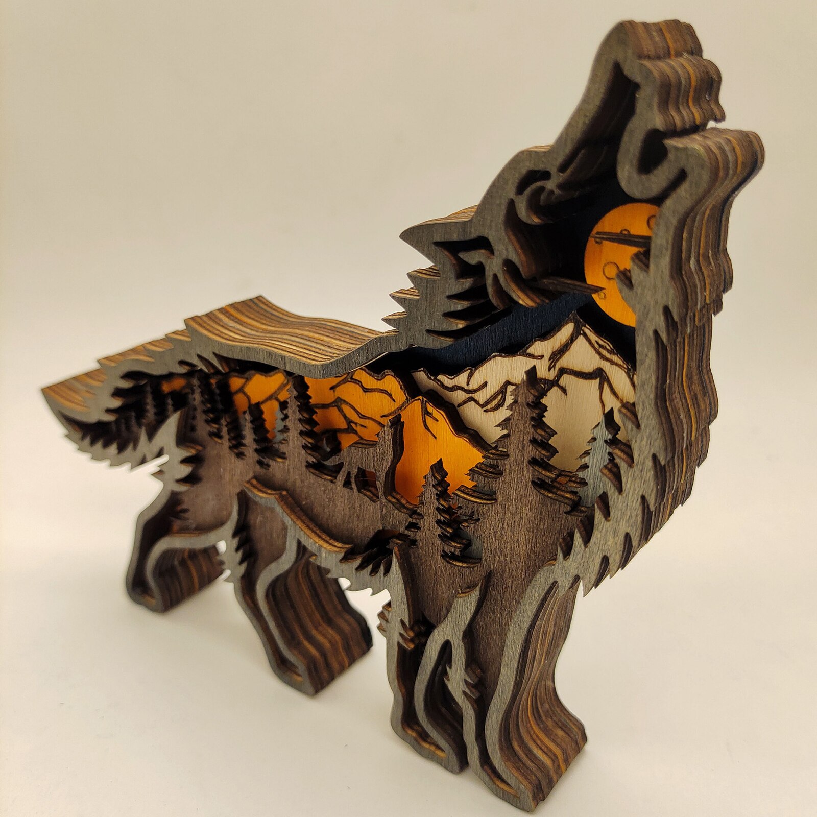 Animal Carving Handcraft Wall Hanging Sculpture 3D... – Grandado