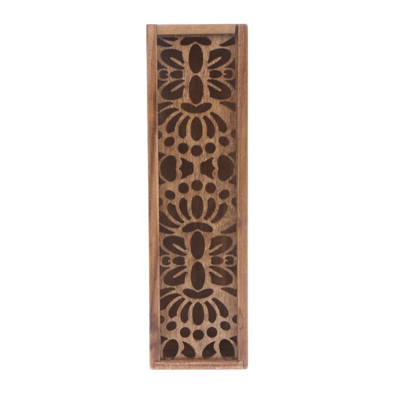 Retro Wooden Stationery Case Hollow Out Boxes Desk... – Grandado
