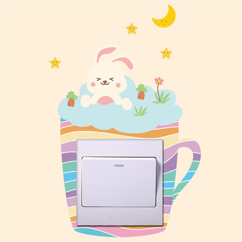 Mooie Dieren Met Cup Schakelaar Sticker Voor Home ... – Vicedeal