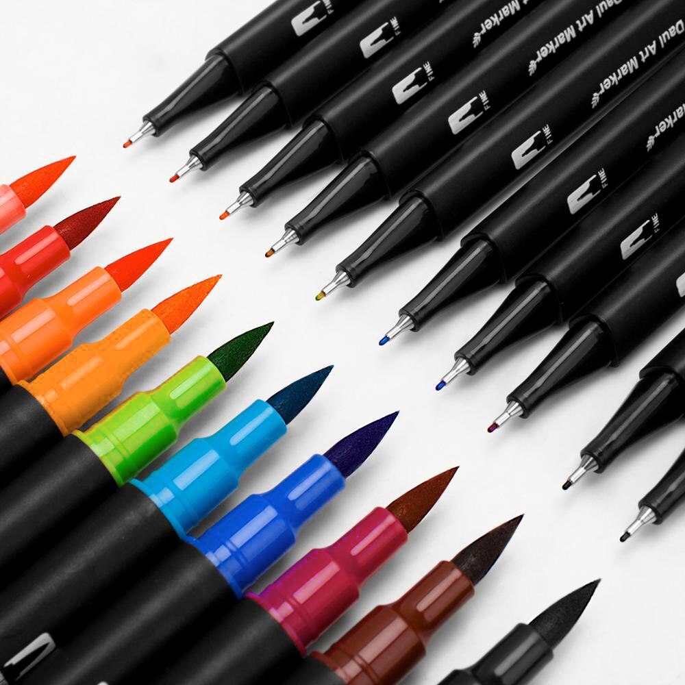 12/24/36/48/72/100 Colors Marker Liner Brush Pen F... – Grandado