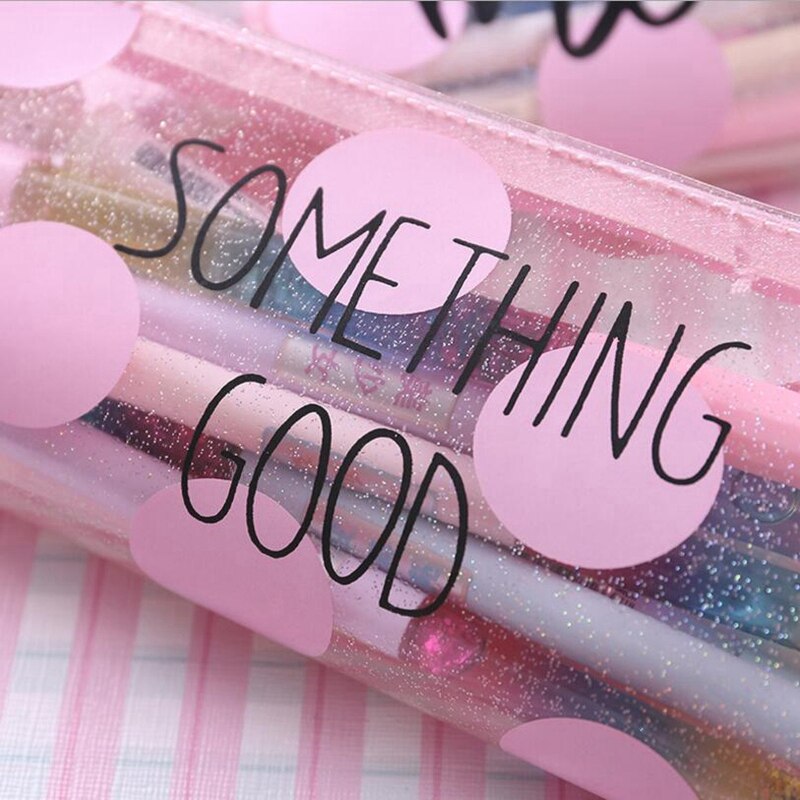 1 Pc Cute Cat Pencil Cases For Girls Pink Pvc Tran... – Grandado