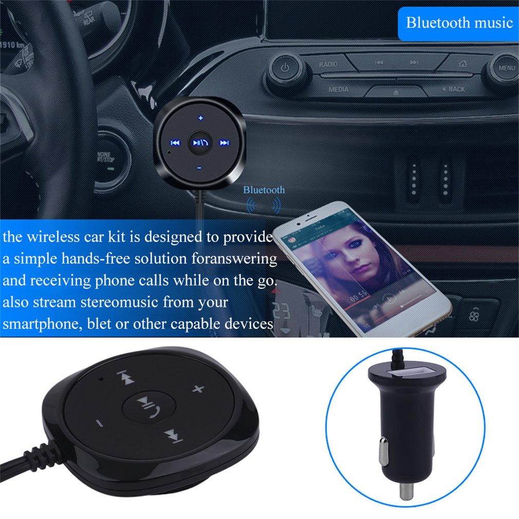 Wireless Car Kit Receiver Hands-free Call 3.5mm Au... – Grandado