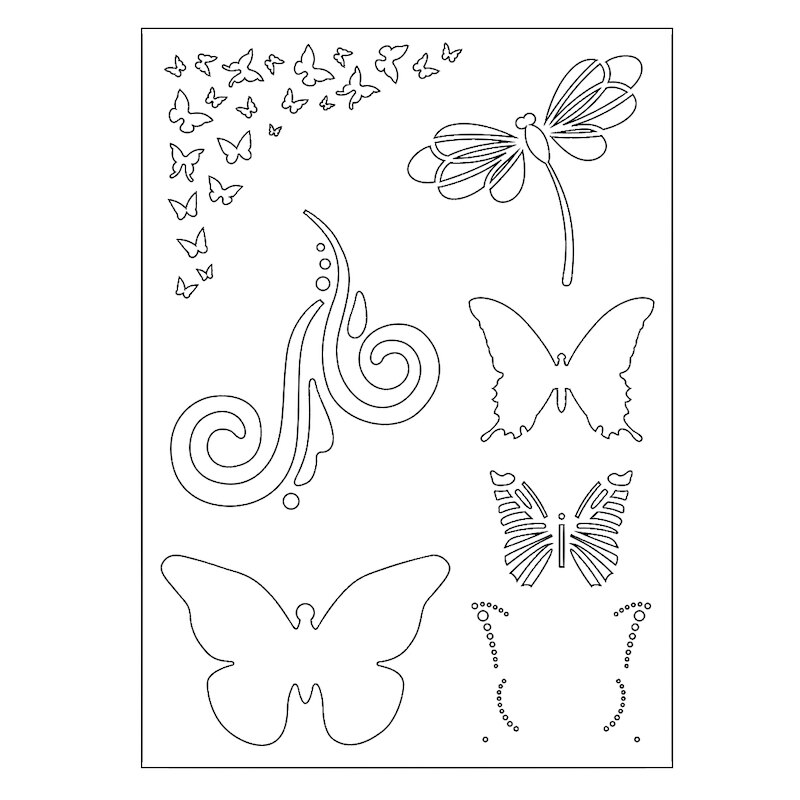Beautiful Butterflies Stencil for DIY Scrapbooking... – Grandado
