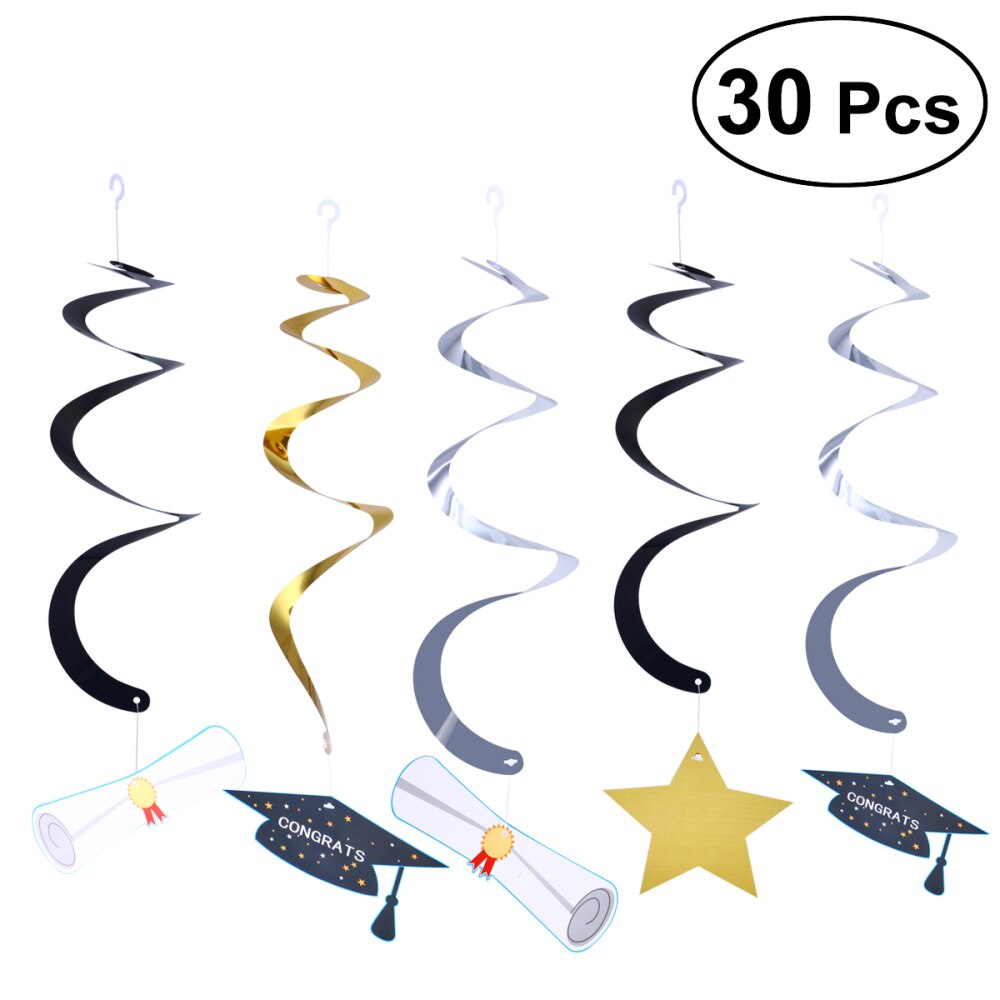 30 Pcs School Graduation Party Swirls With Mortarb... – Vicedeal