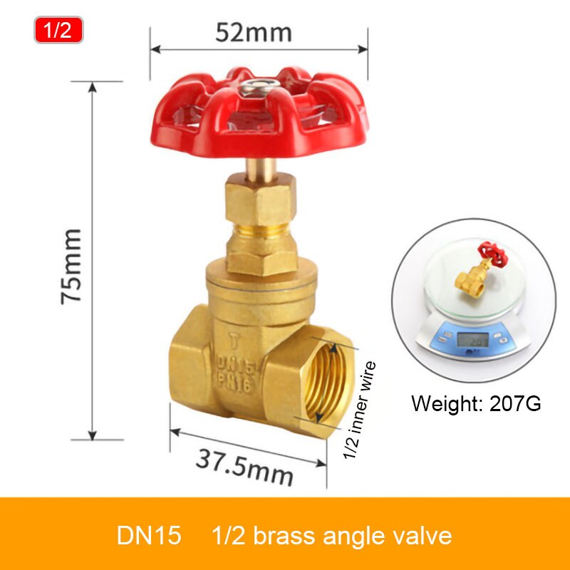 LEDFRE 1/2" 3/4" 1" inch Brass Copper Gate Valves ... – Grandado