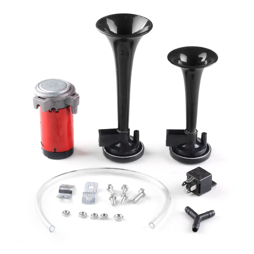 12V 24V 115dB Red/Black Car Motorcycle Air Horn Tr... – Grandado