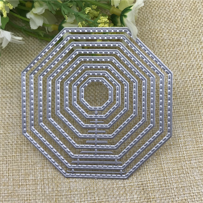 8pcs Stitched Lable Octagon Frame Metal Cutting Di... – Vicedeal