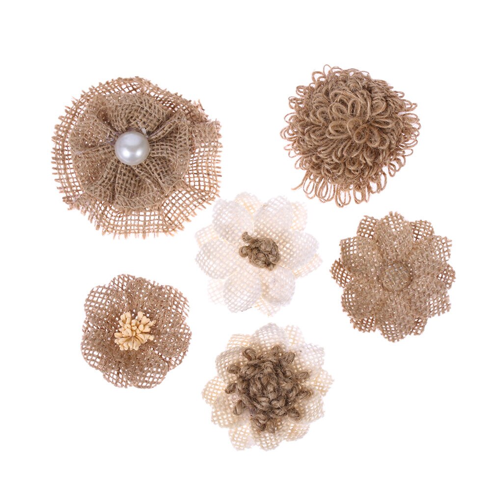 Handgemaakte Jute Hessische Jute Bloemen Naaien Pa... – Vicedeal