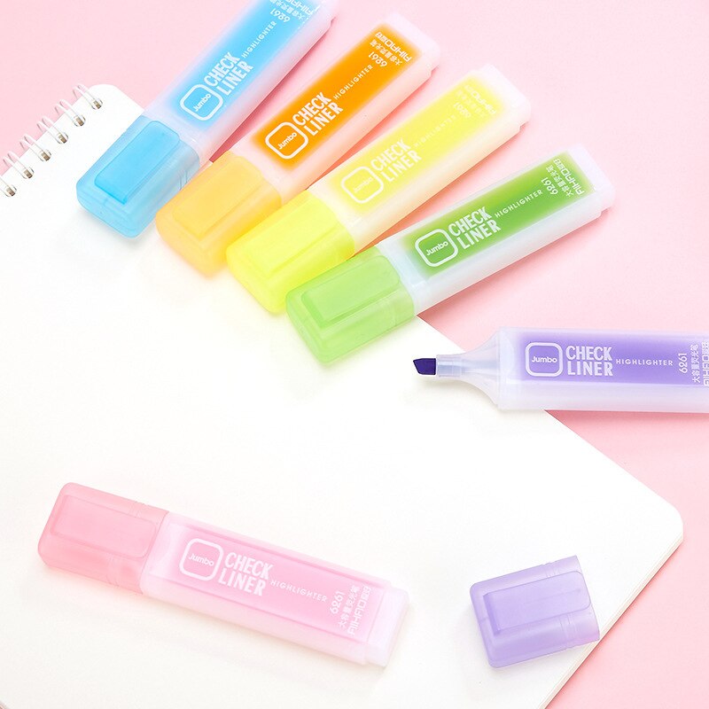 6 farben Pastell Textmarker 3mm Dicke Linie Schräg... – Grandado