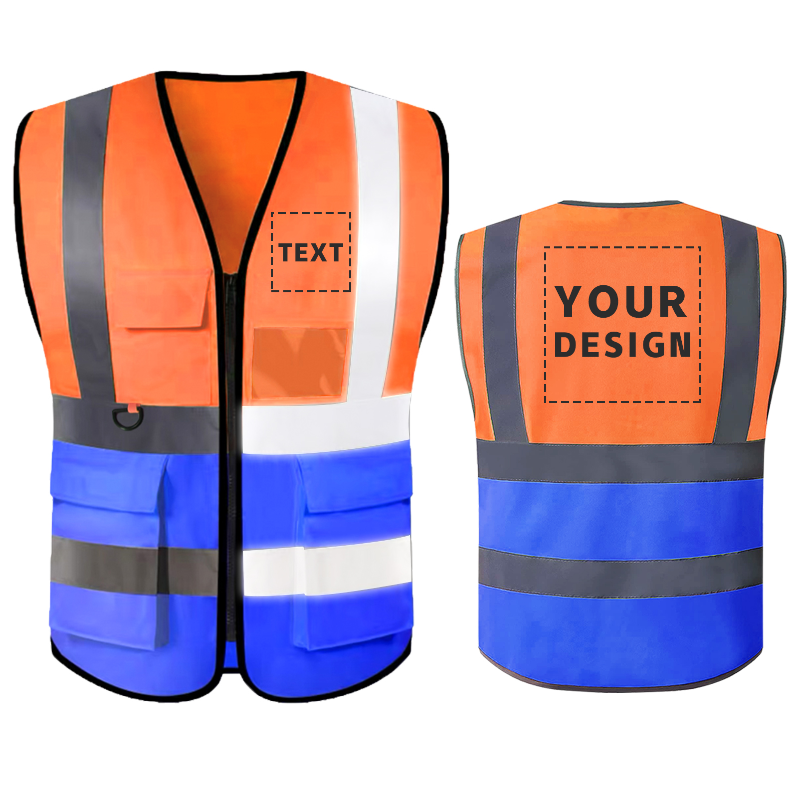 Custom Your Text Logo Reflective Safety Vest Const... – Grandado