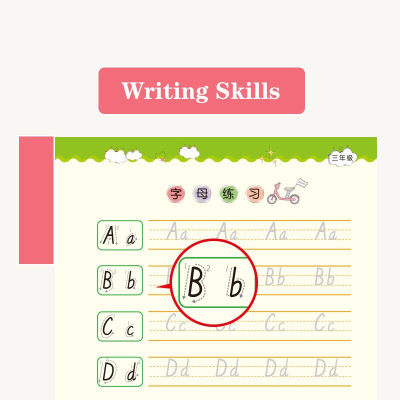 Cahier de calligraphie anglais pour enfants, 4 liv... – Grandado