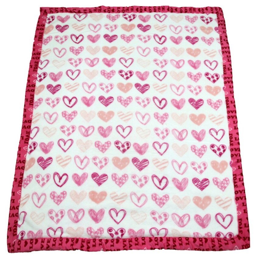 Girls pink heart pattern Newborn Blanket Thick She... – Grandado