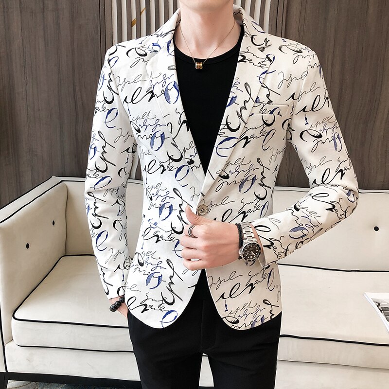Luxury brand Male Suit Blazer Flower Print Party W... – Vicedeal