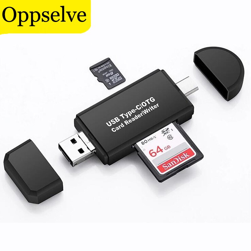 Kaartlezer Usb 2.0 Type C Naar Sd Micro Sd Tf Adap... – Grandado