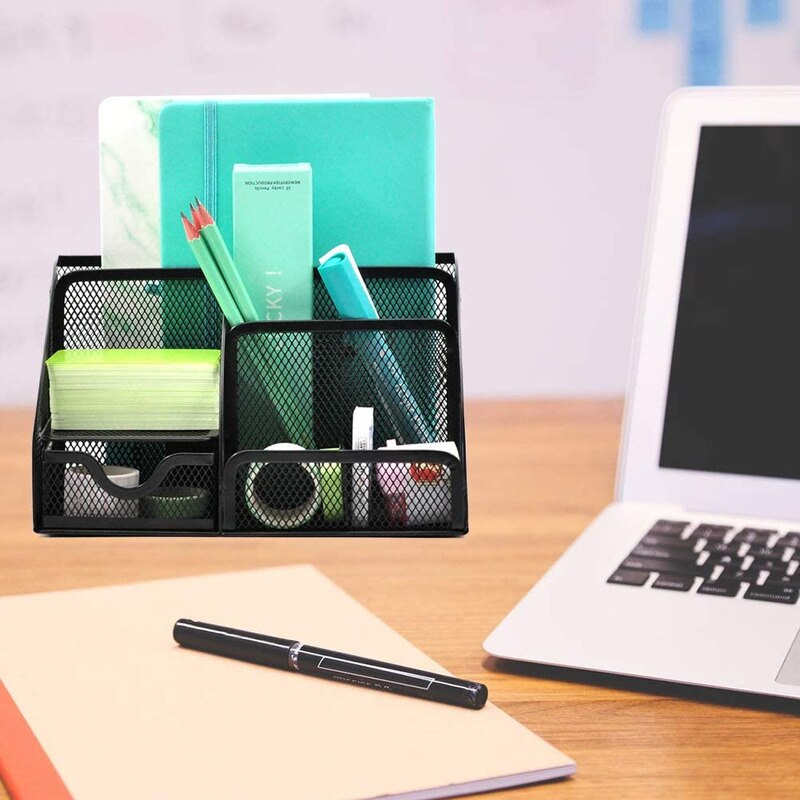 Mesh Desk Organizer Pen Holder Accessories Storage... – Grandado