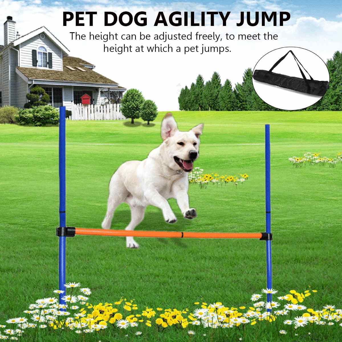 Portable Pet Dogs Agility Jump Training Pole Set O... – Grandado