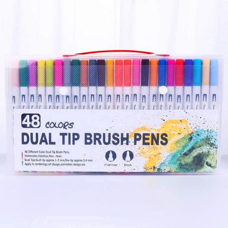 12/24/36/48 Color Lettering Markers Pen Dual Tip D... – Grandado