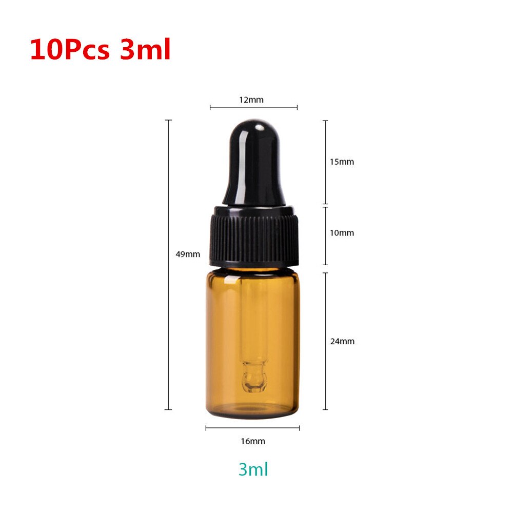 Amber 1/2/3/5/Ml Hervulbare Lege Dropper Glazen Fl... – Grandado