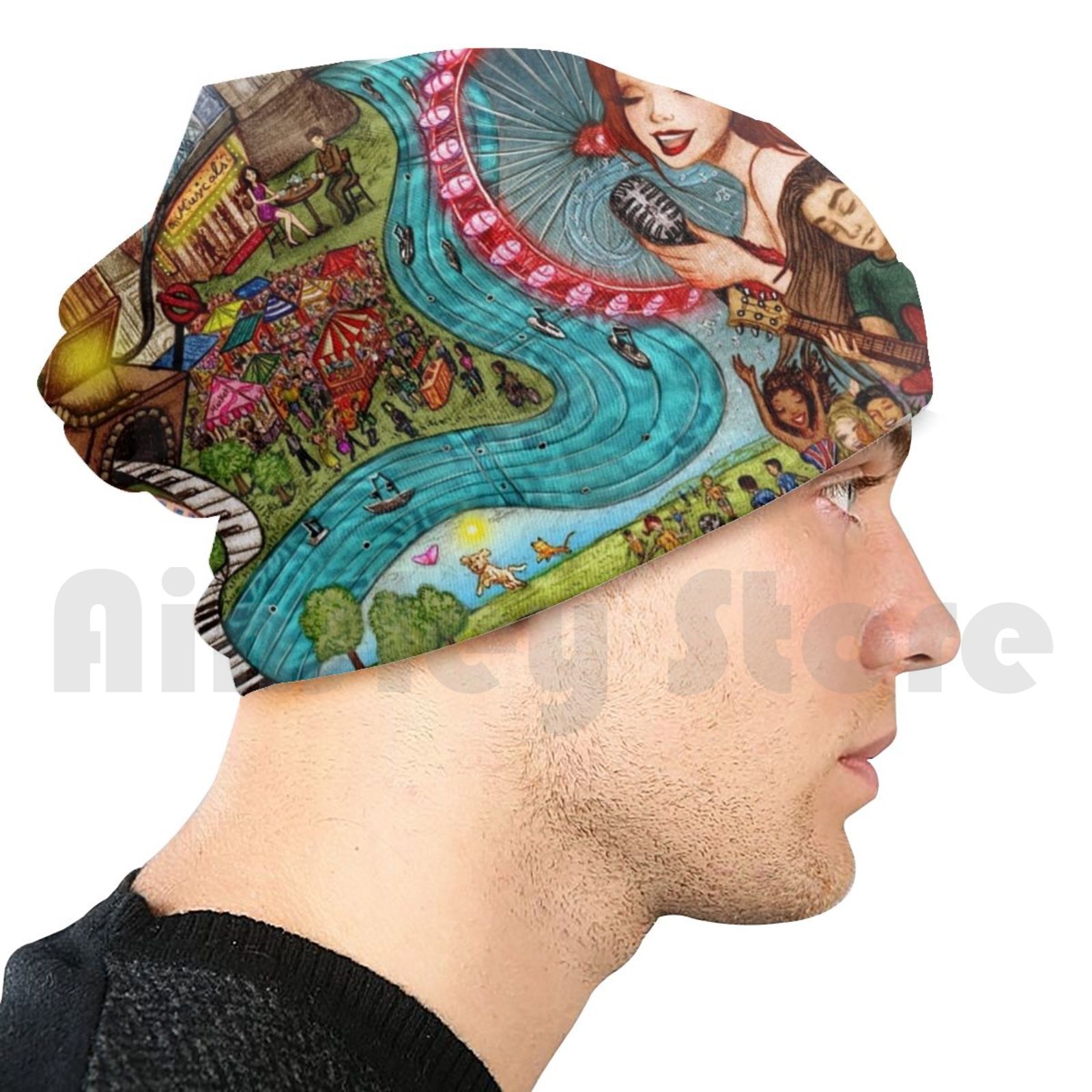 Sounds Of London Beanie Hedging Cap DIY Print Cush... – Grandado