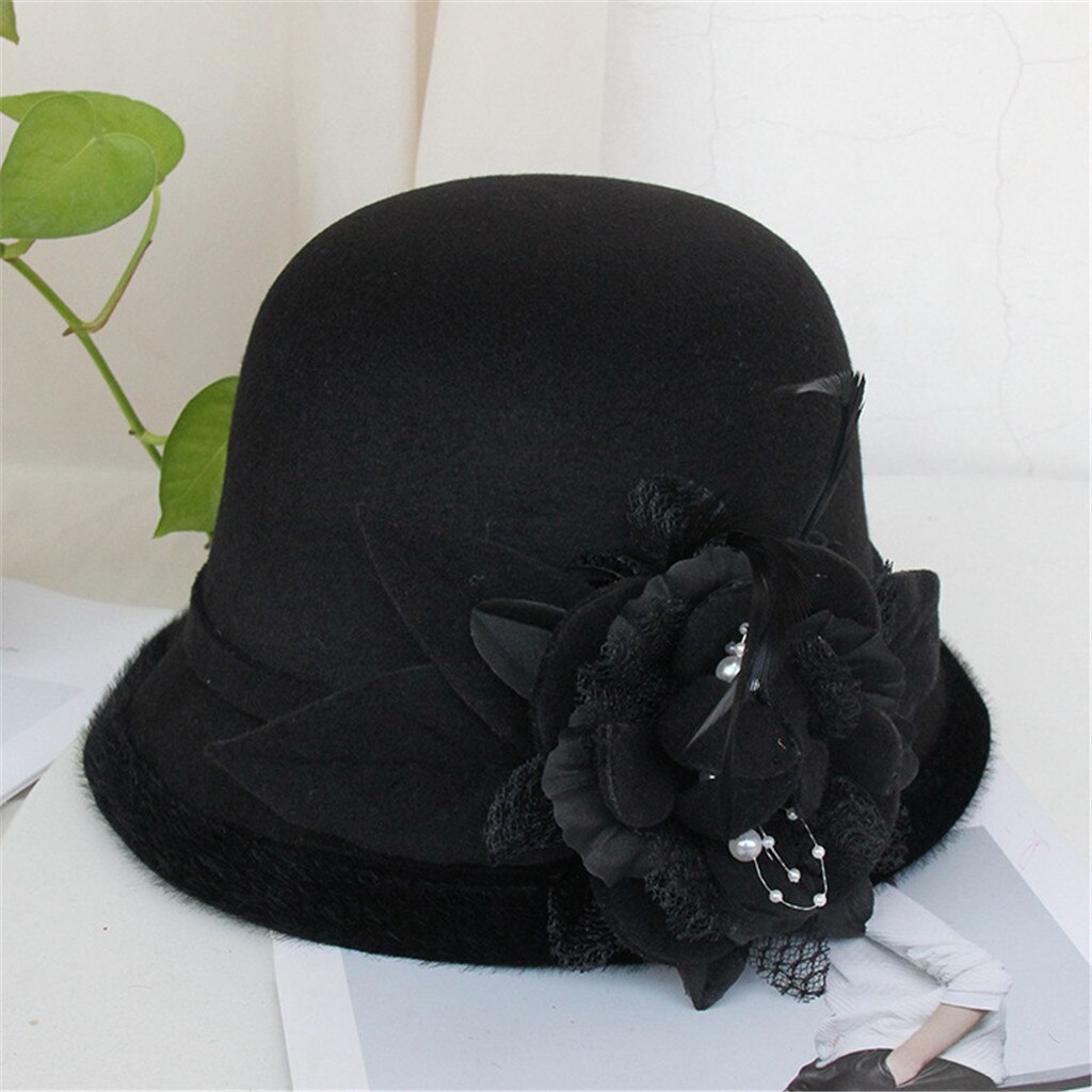 Women Floral Wool Cap Hats Fedoras Vintage Western... – Grandado