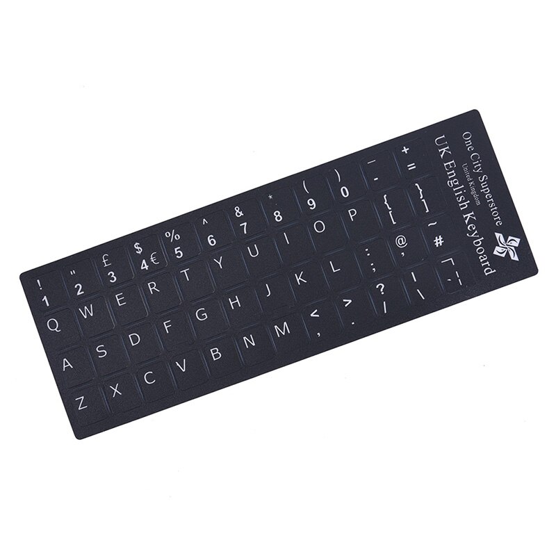 English Keyboard Replacement Stickers White on Bla... – Grandado