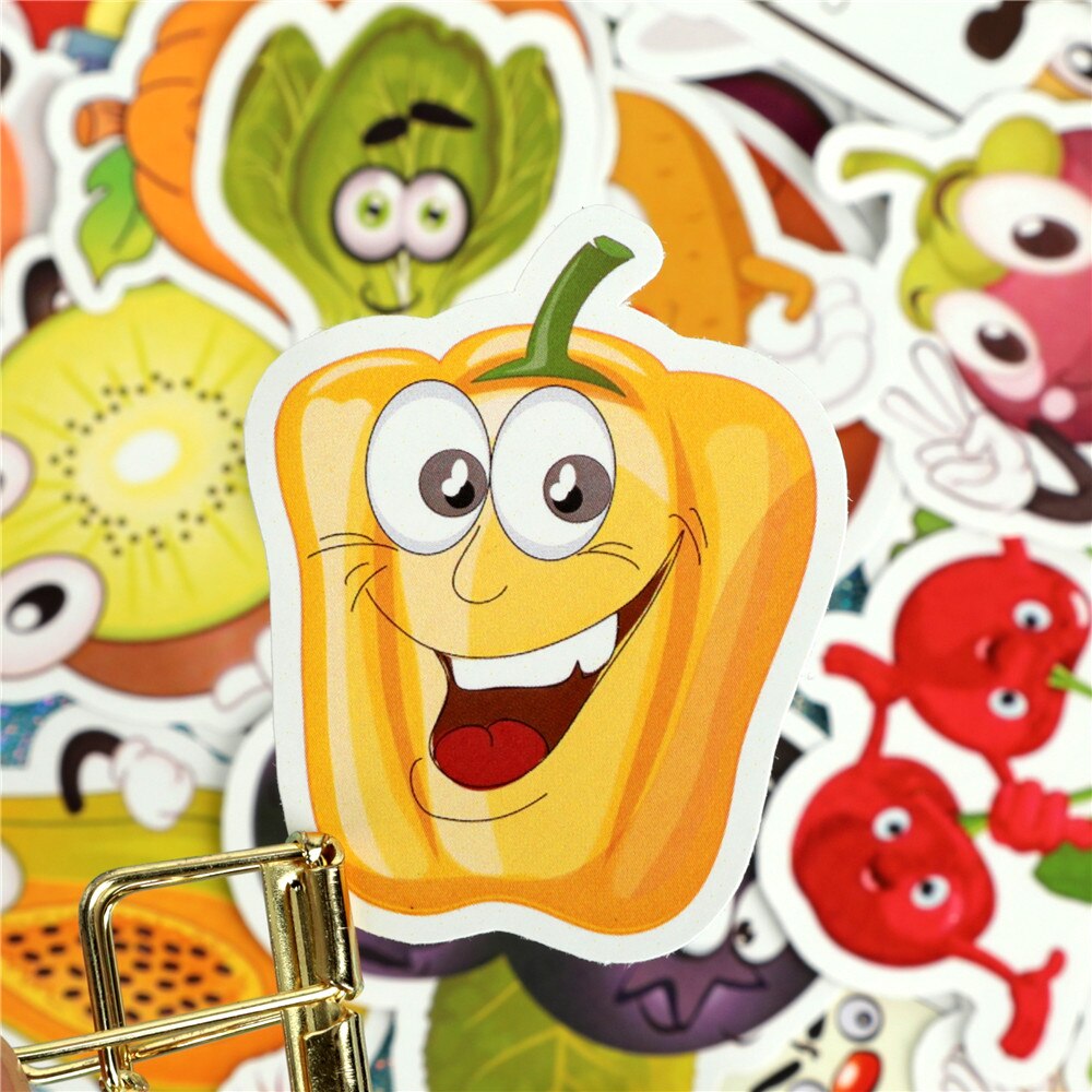 50pcs/Pack Fruit And Vegetables Stickers Skateboar... – Grandado