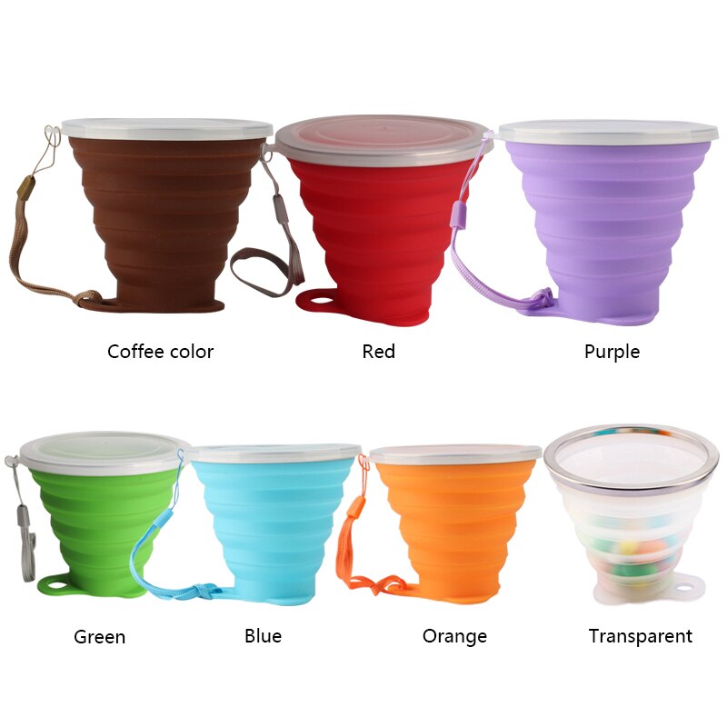 Folding Cups Food Grade Water Cup Travel Silicone ... – Grandado