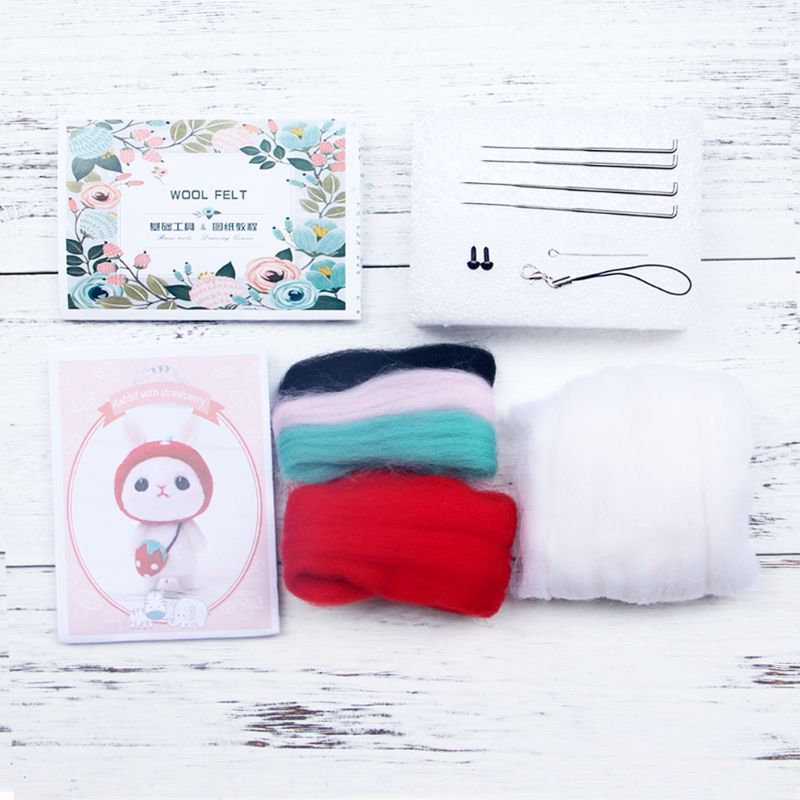 Lovely Rabbit Doll Wool Felt Craft DIY Unfinished ... – Vicedeal