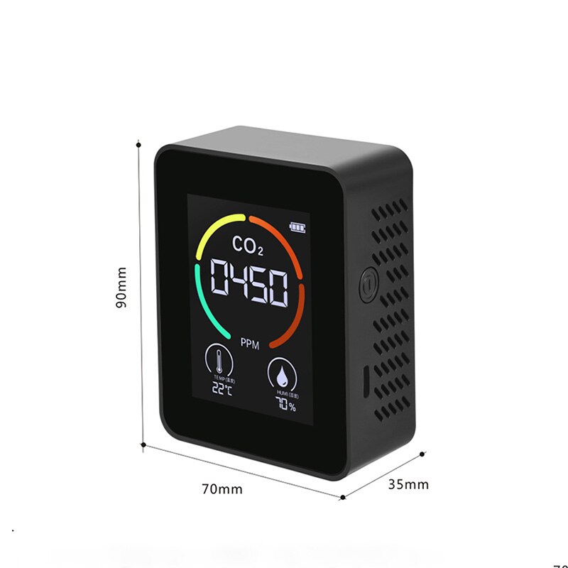 CO2 meter Intelligent Big Screen CO2 Temperature H... – Grandado