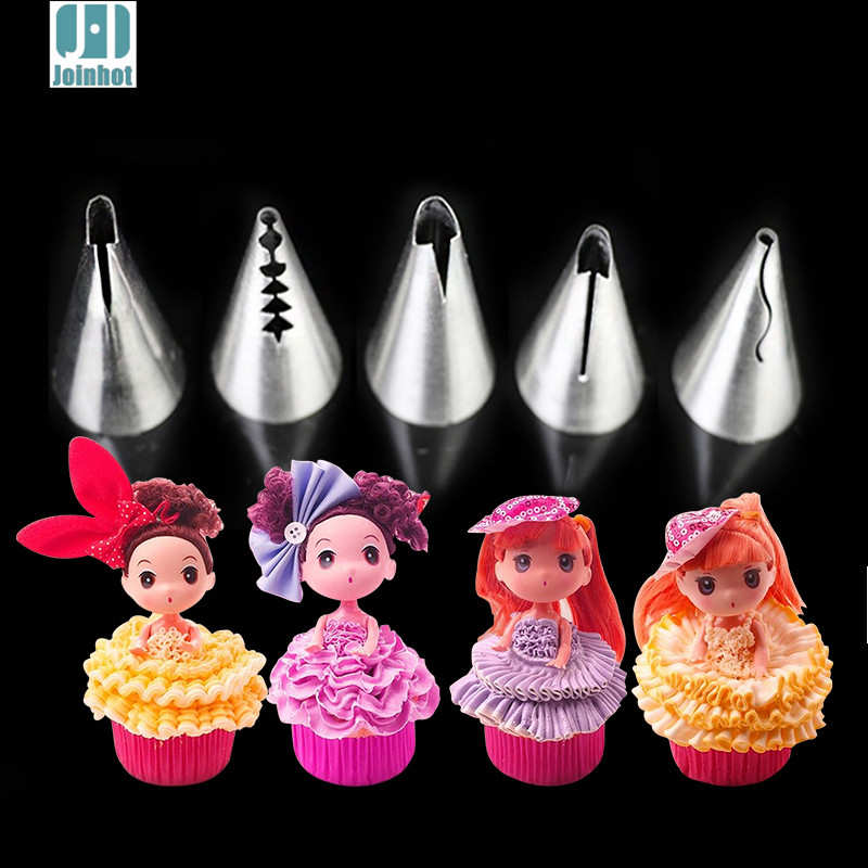 5pcs Stainless Steel Ruffle Piping Nozzles Icing P... – Grandado