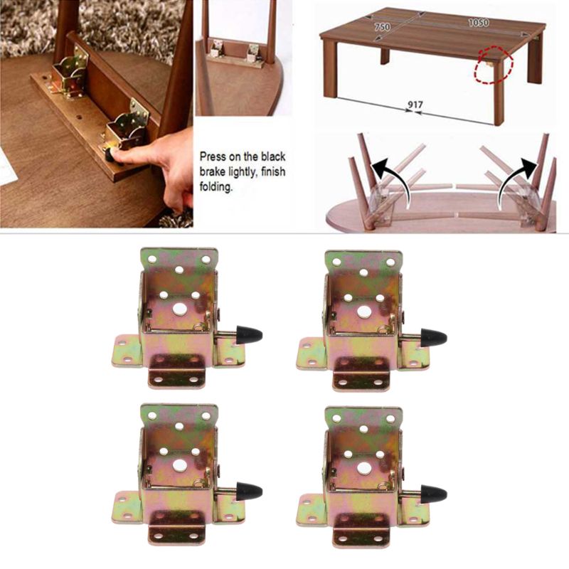 4X Iron Locking Folding Table Chair Leg Brackets H... – Grandado