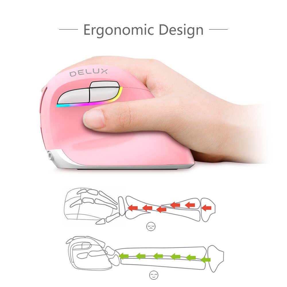 Delux M618 Mini Ergonomic Gaming Wireless Mouse Ve... – Vicedeal