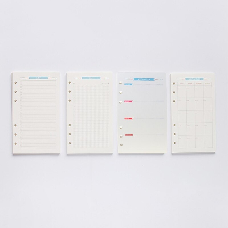 6 Holes Spiral Planner Refill Inner Paper Diary We... – Grandado