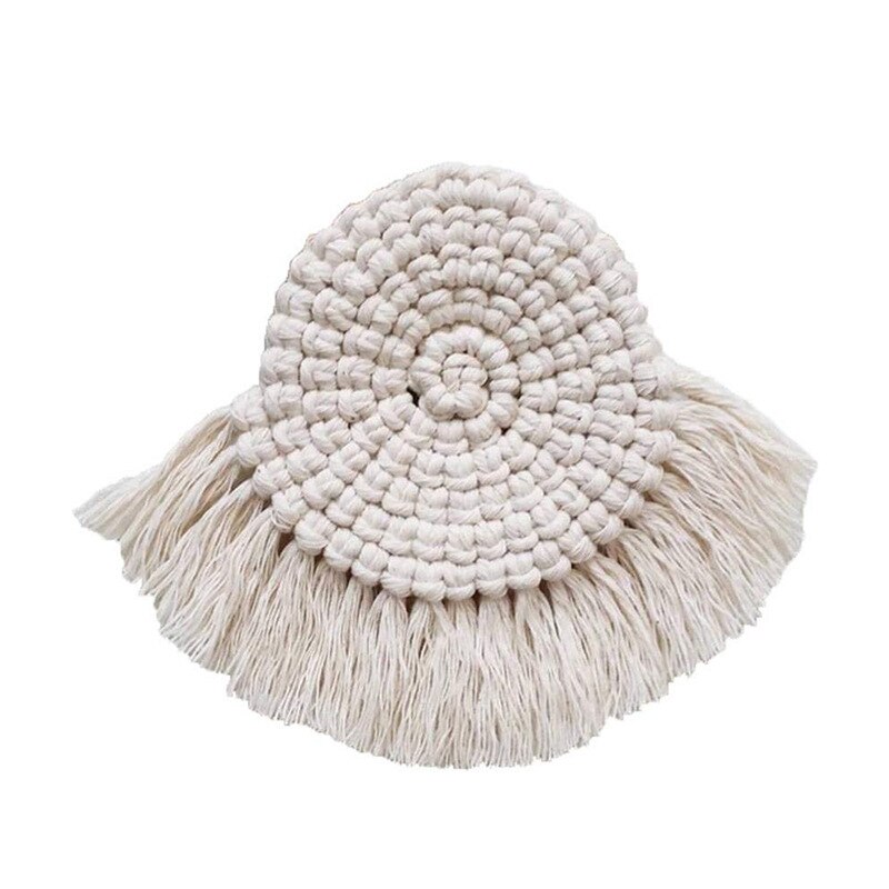 North Europe Macrame Cup Cloth Bohemian Style Tabl... – Grandado
