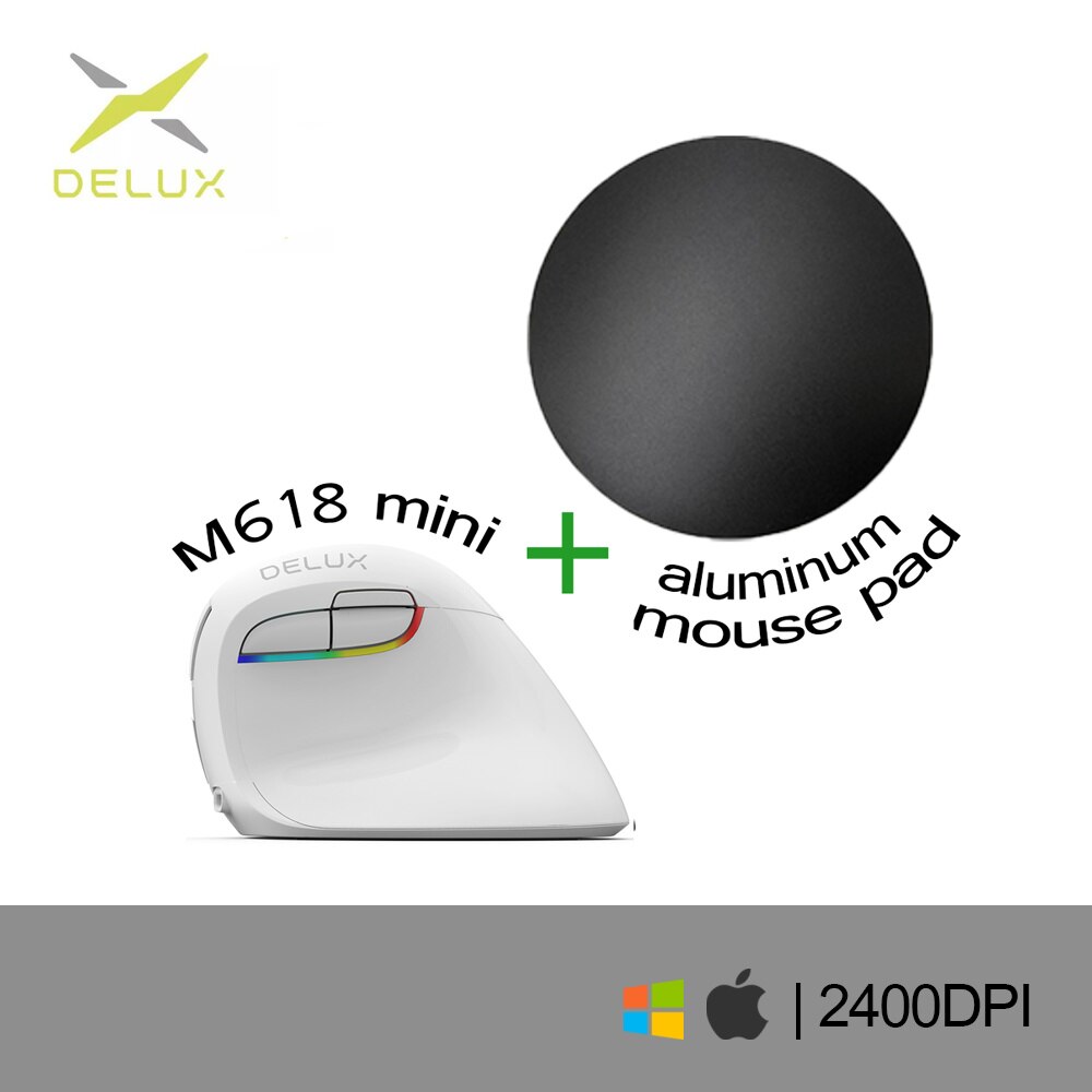 Delux M618 Mini Dual Mode Vertical Mouse 6D 2400 D... – Vicedeal