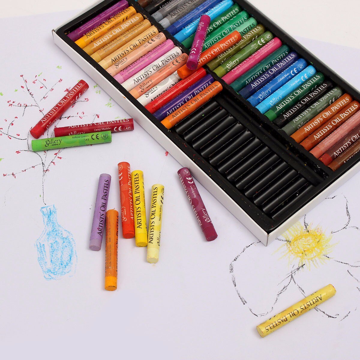 50 Colors Non-toxic Oil Pastels Set for Artist Stu... – Vicedeal