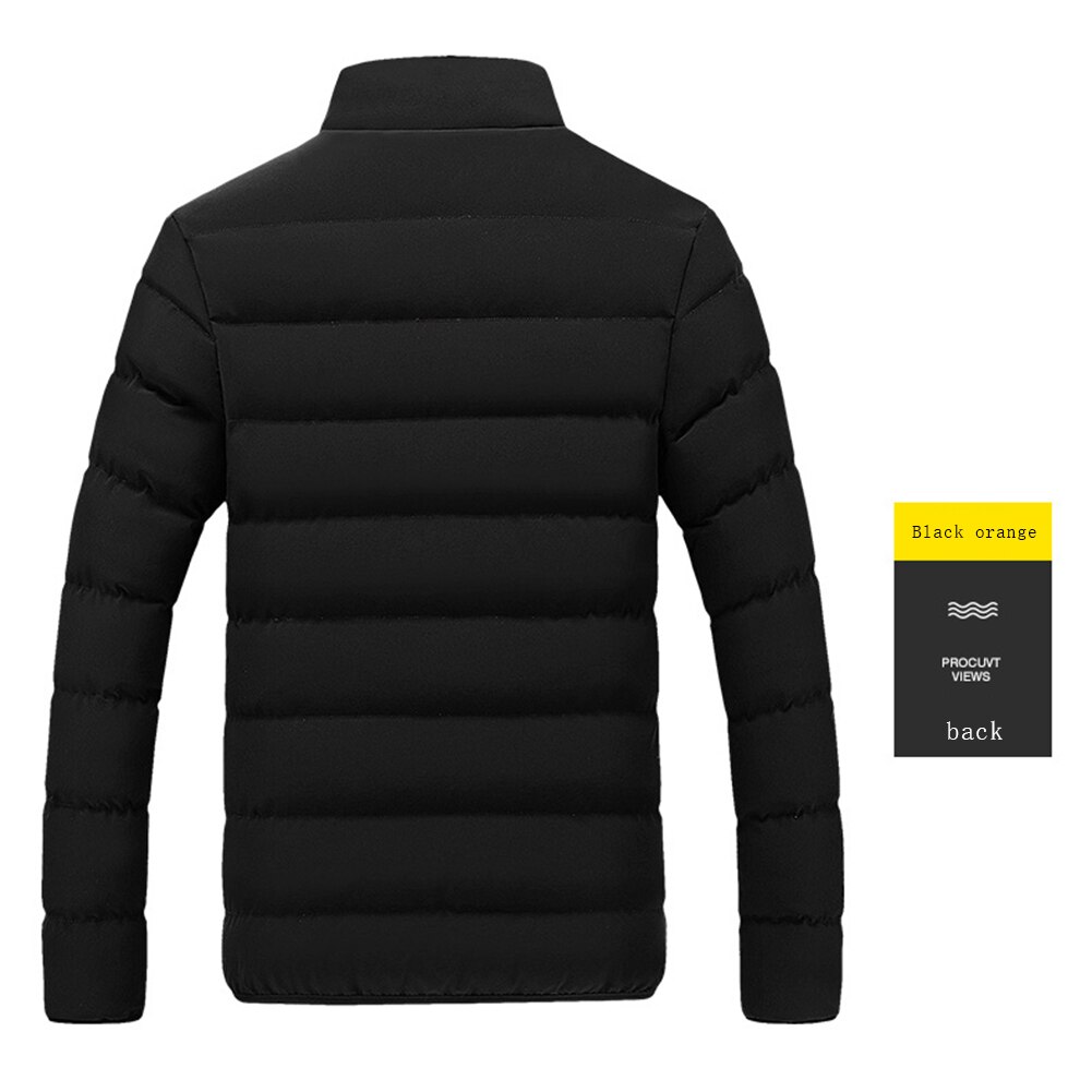Men Winter Jacket Stand Collar Solid Color Zipper ... – Vicedeal
