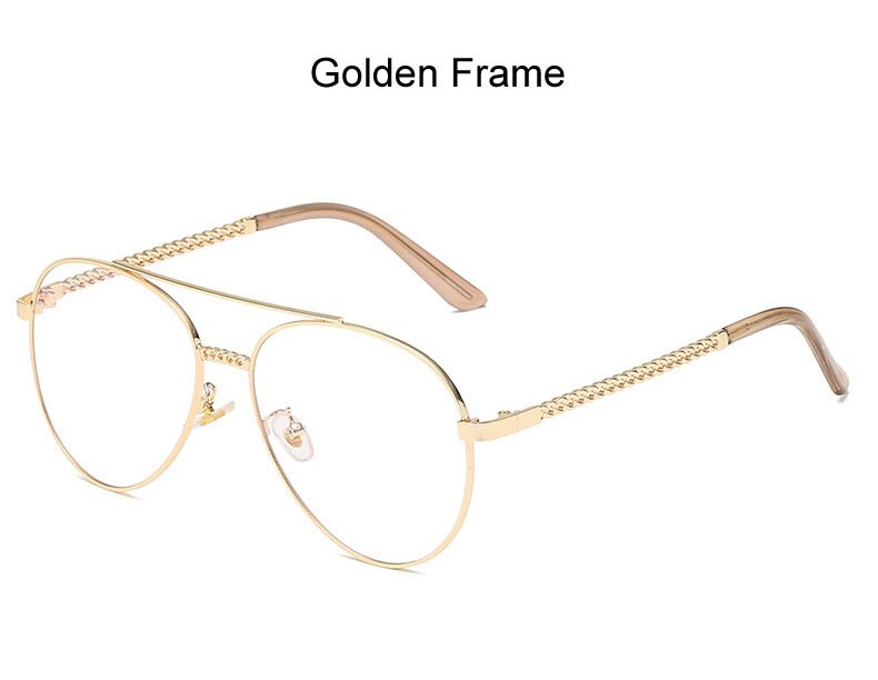 Unisex Golden Chain Pilot Brillen Frame Clear Lens... – Grandado