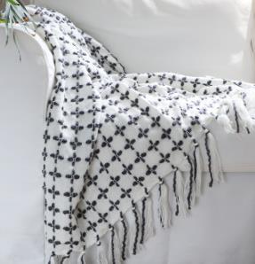 Witte Deken Sofa Knit Gooi Deken Kwasten Deken Rei... – Grandado