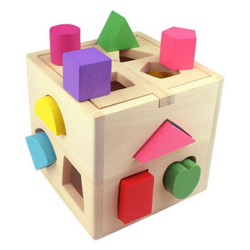 Building Block Shape Matching Puzzle Wooden Toy 13... – Vicedeal