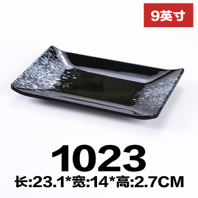 Black Melamine Rectangular Plate Bamboo Knot Dish ... – Grandado