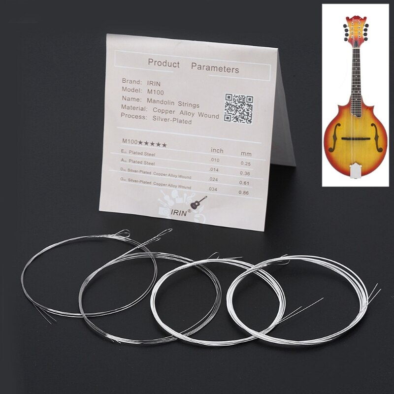 8pcs/set M100 Mandolin String Steel Silver-Plated ... – Grandado