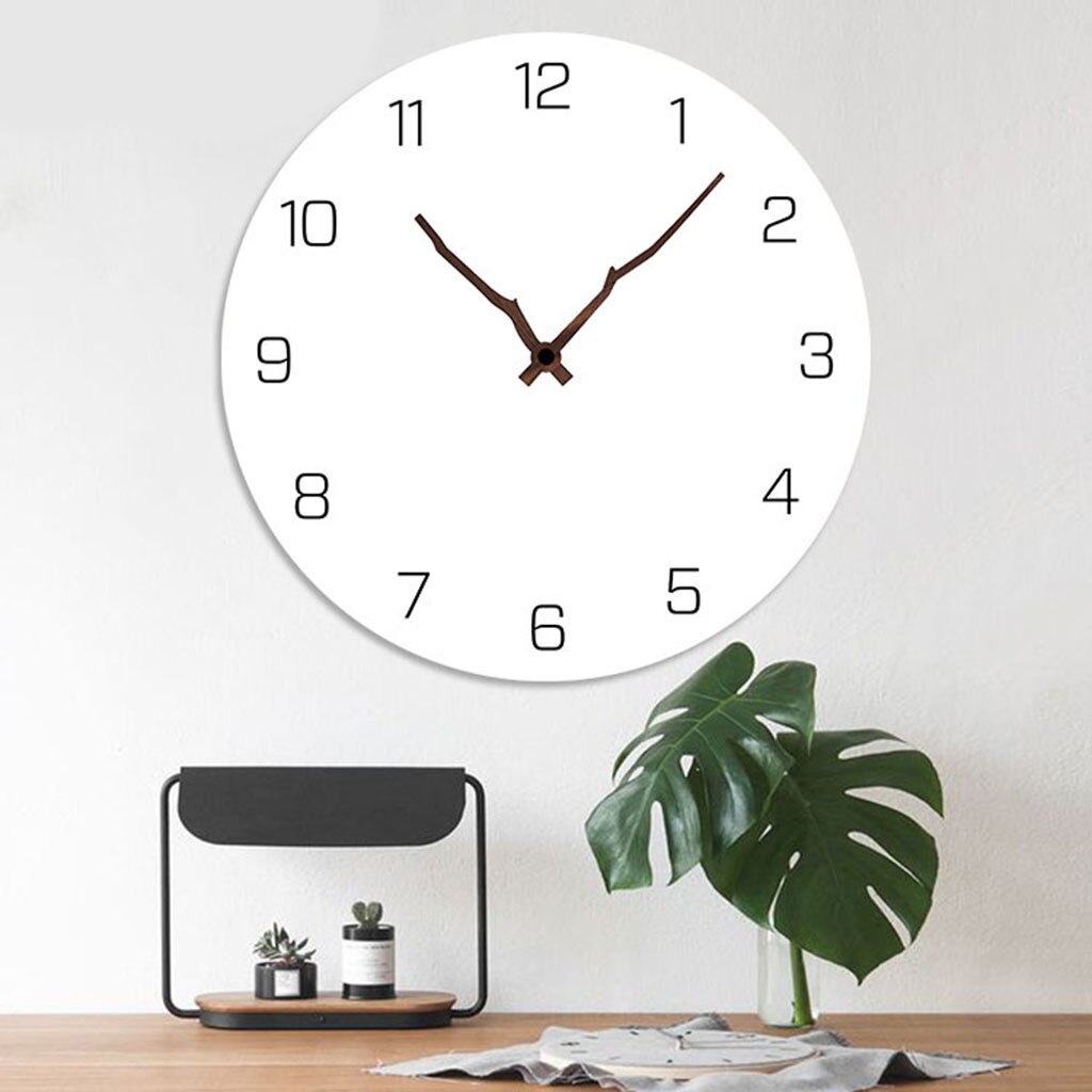 Wooden Board Mute Decorative Clock Bedroom Living ... – Grandado