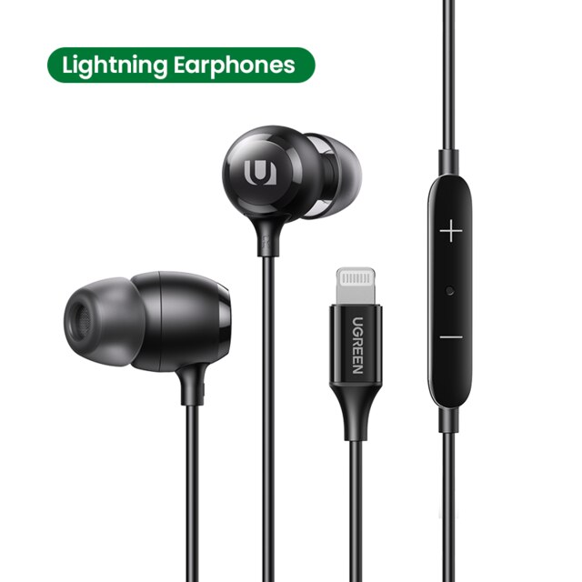UGREEN MFi Certified Wired Earphones Lightning Con... – Grandado