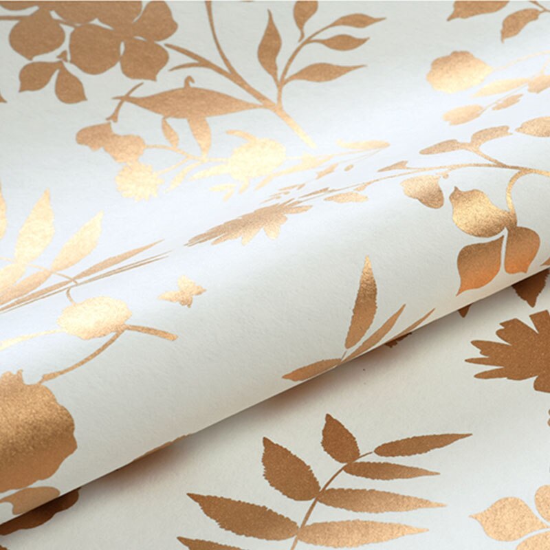 Gold Leaves Wrapping Papers Thick Metallic Lace Fl... – Grandado