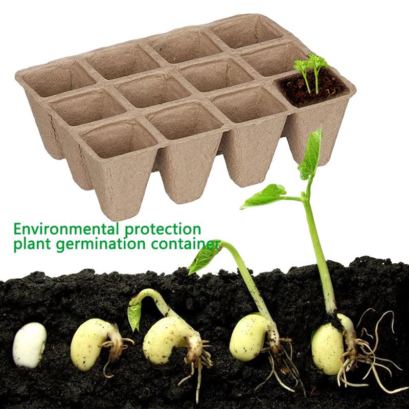 12-Hole Pulp Seedling Tray Disposable Nursery Tray... – Grandado