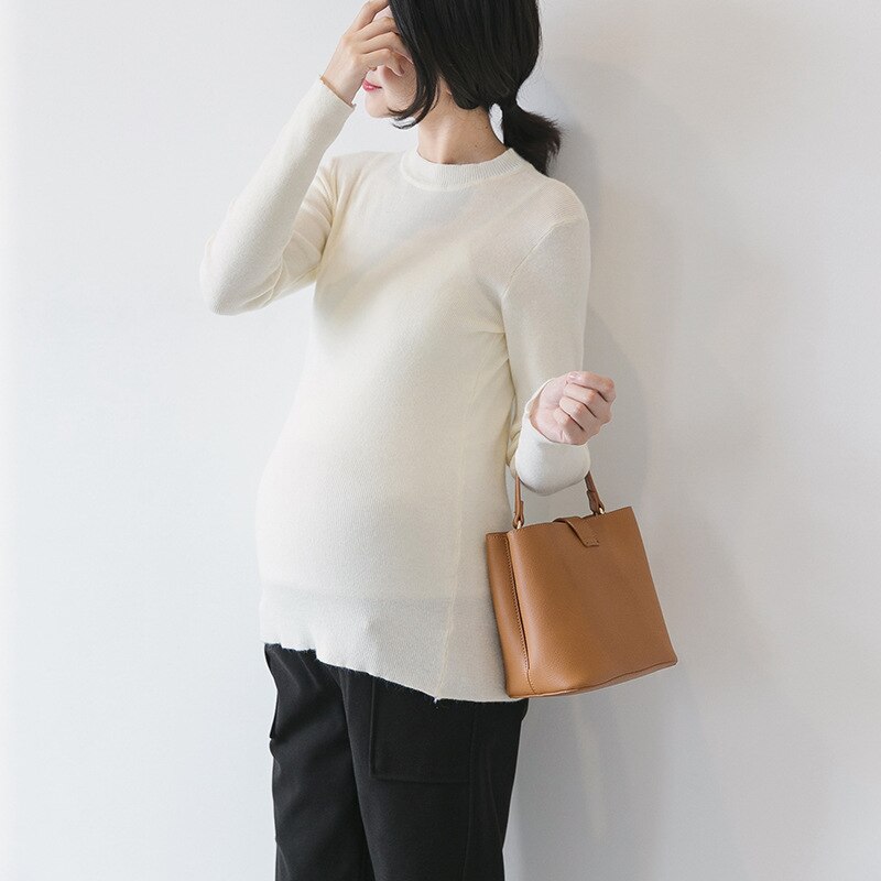 Fall / winter maternity top bottoming sweater over... – Grandado