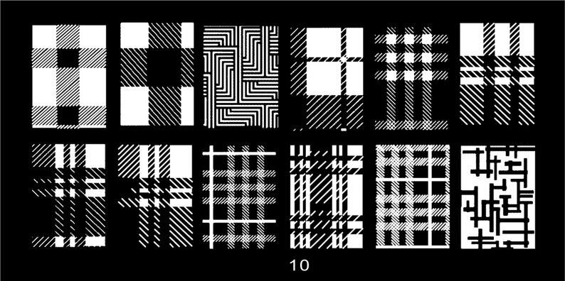 Zwart En Wit Raster Charmant Print Sencil Nail Art... – Grandado