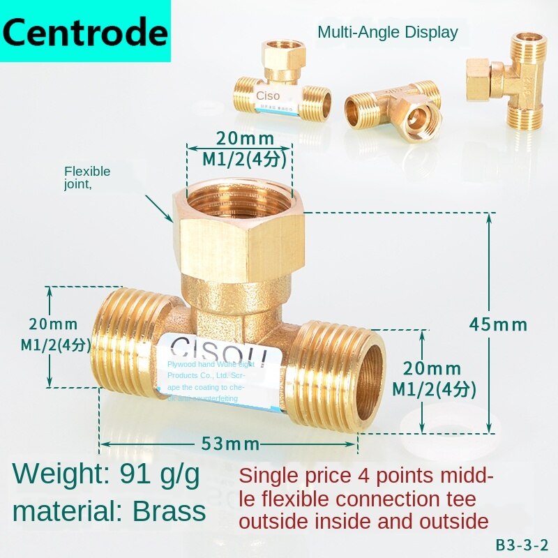 3/4IN, All Copper Fittings,1/2IN Thread, Three Lin... – Grandado