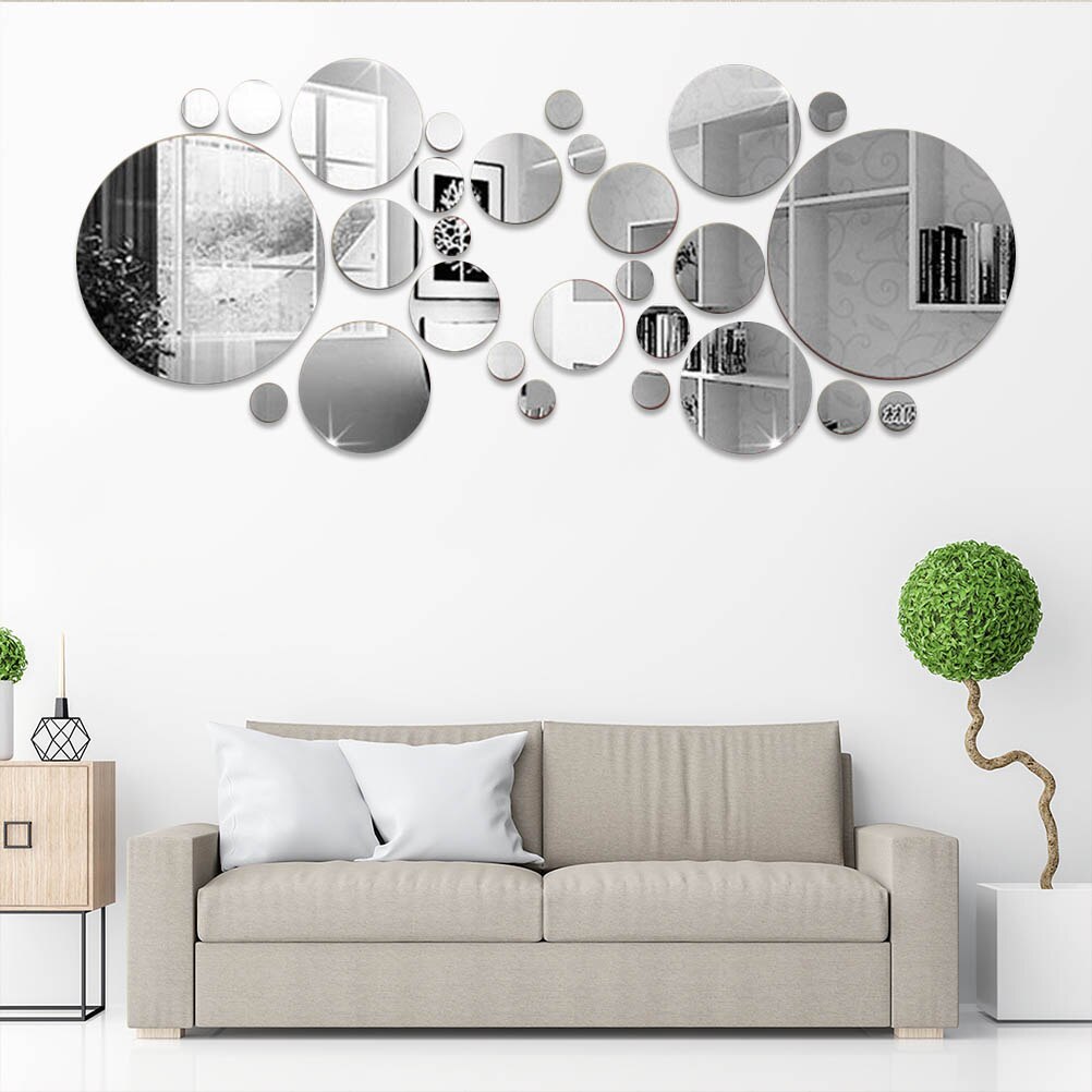 1 Set Geometrische Cirkel 3D Spiegel Stickers Deco... – Grandado